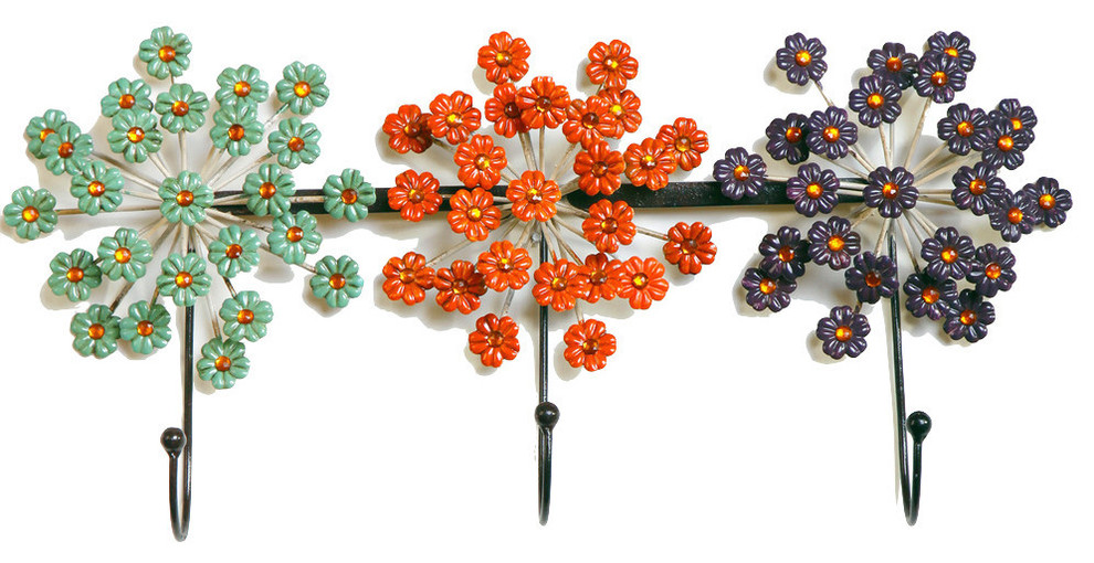 Sculptural Flower Hooks - Eclectic - Wall Hooks - by Urbanest Living ...