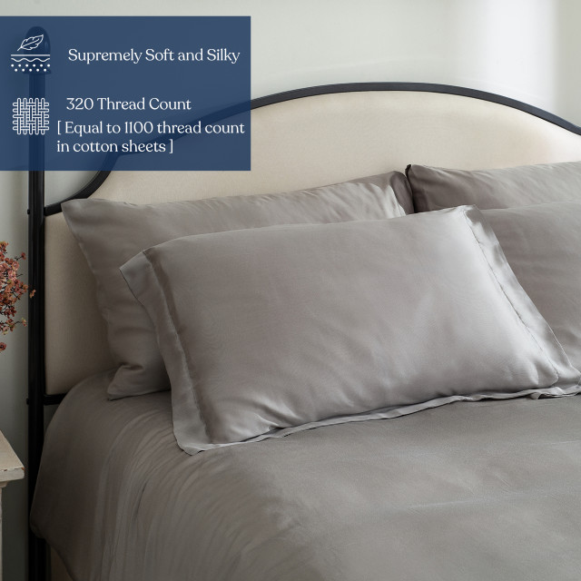 Delara 100% Eucalyptus Lyocell Tencel Bedding Sheet Bundle, Cal King ...