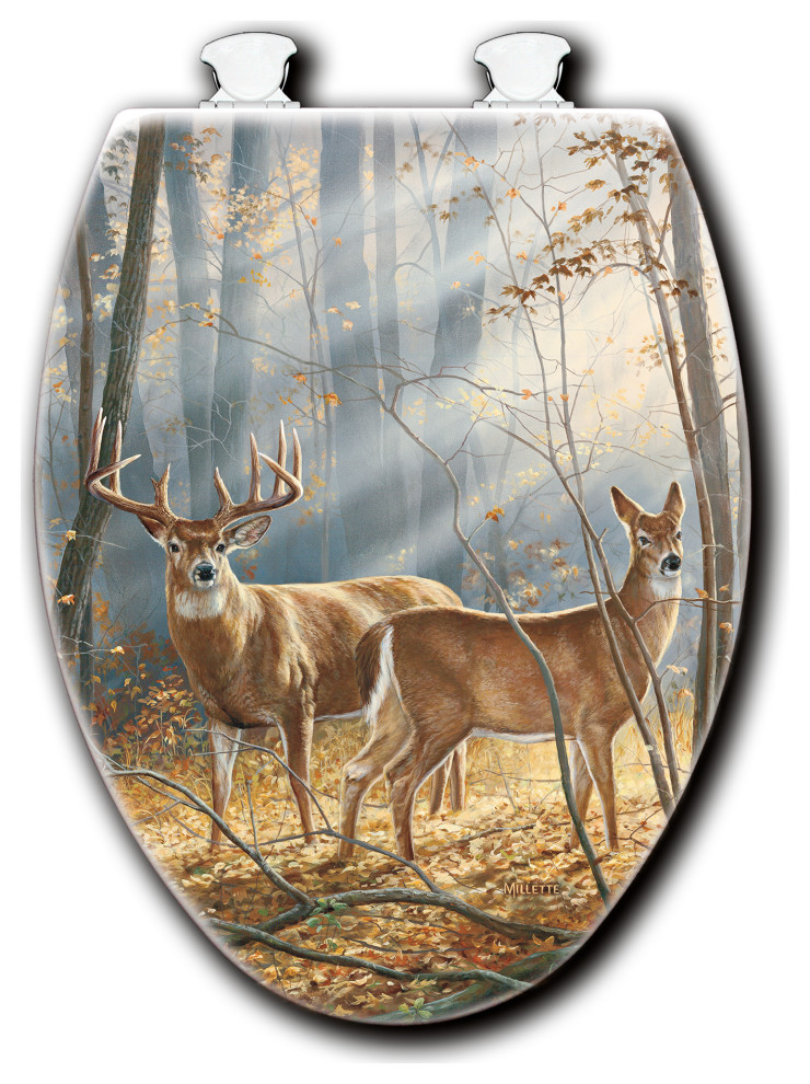 White Toilet Seat, Woodland Splendor - Rustic - Toilet Seats - by House ...