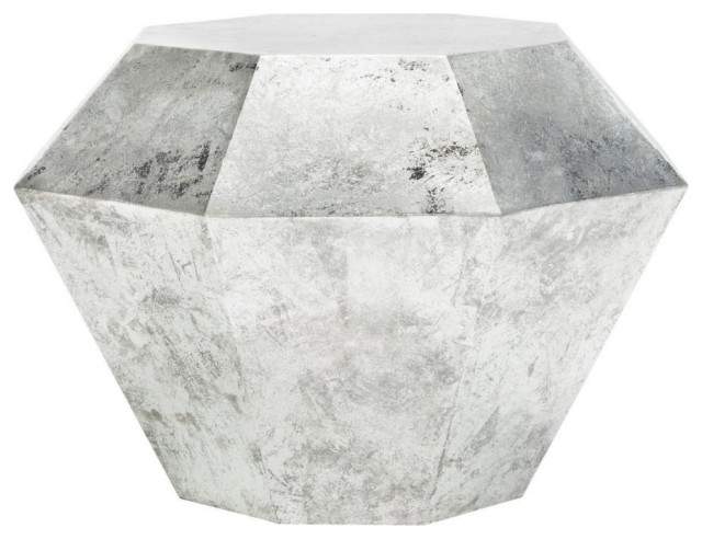 Anabeth Diamond Accent Table, Antique Silver - Contemporary - Side ...
