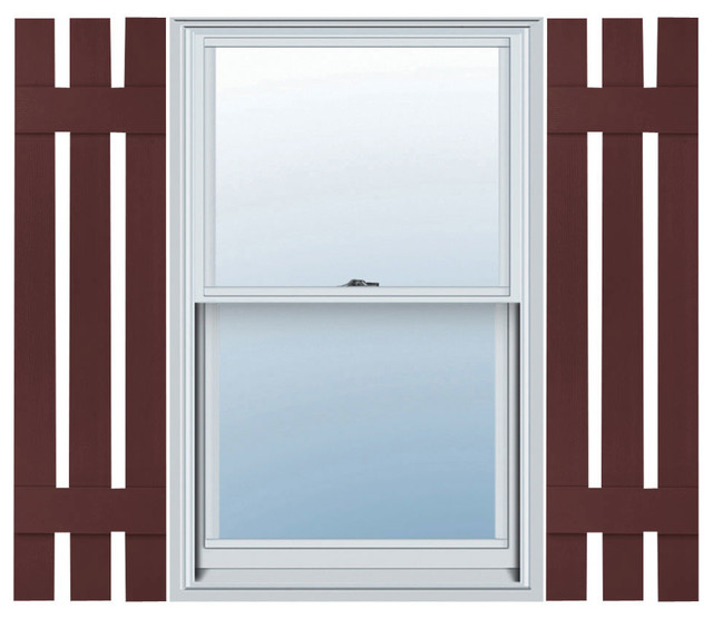 Lifetime Vinyl Custom 3-Board Spaced Board-n-Batten Shutters, Bordeaux ...