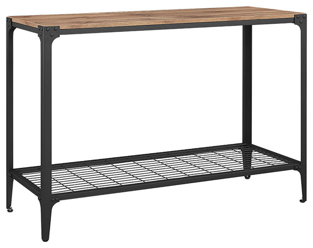 Angle Iron 44" Rustic Entryway Table - Barnwood - Industrial - Console ...