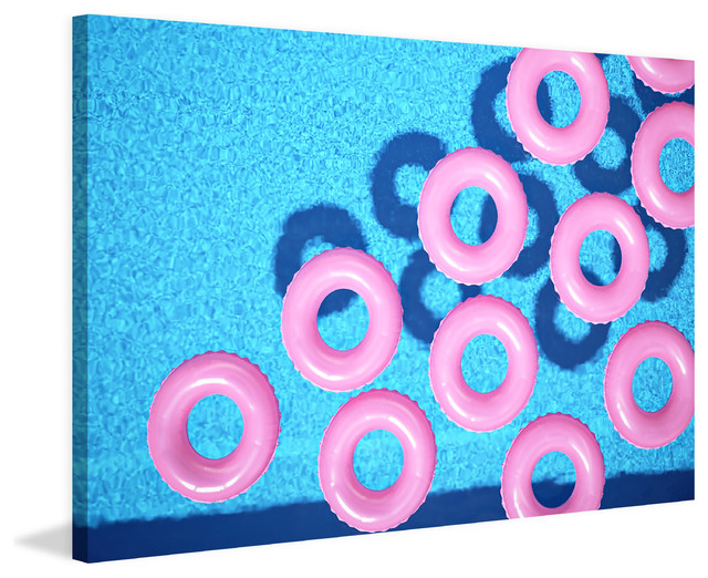 "Pink Tubes" Painting Print on Canvas, 45"x30" - Contemporary - Prints ...