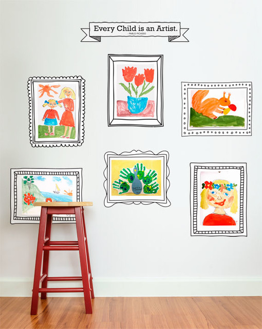 Kids Art Display Frames Vinyl Wall Sticker - Transitional - Kids Wall ...