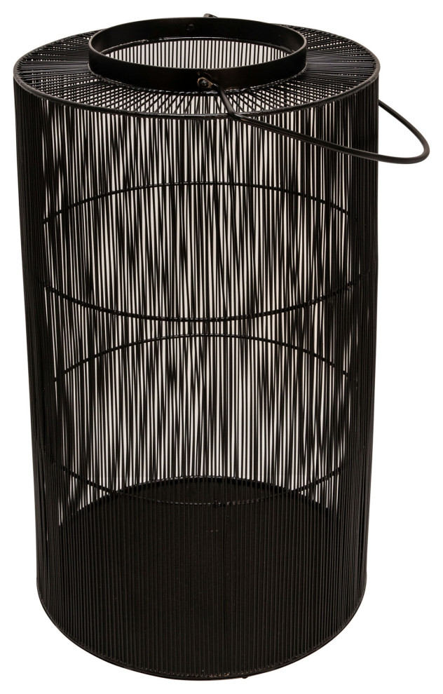 Metal 26" Wire Lantern, Black - Industrial - Candleholders - by PARMA ...