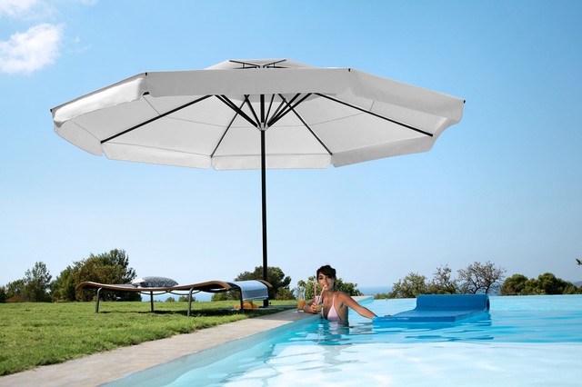 Samara - Parasol muni d´un mécanisme à manivelle en blanc - Modern ...