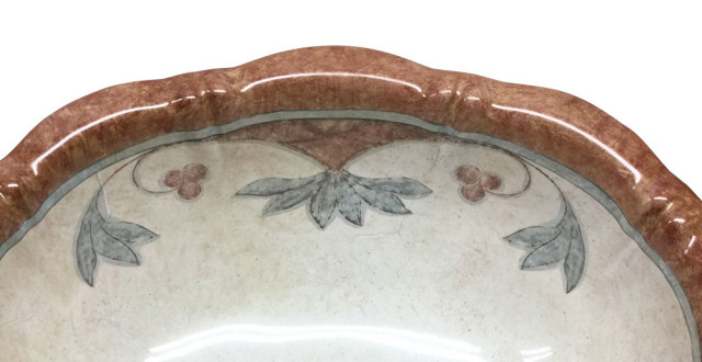 Hand Painted Sink " Veronica " Lotus Drop-In Sink - Traditional ...