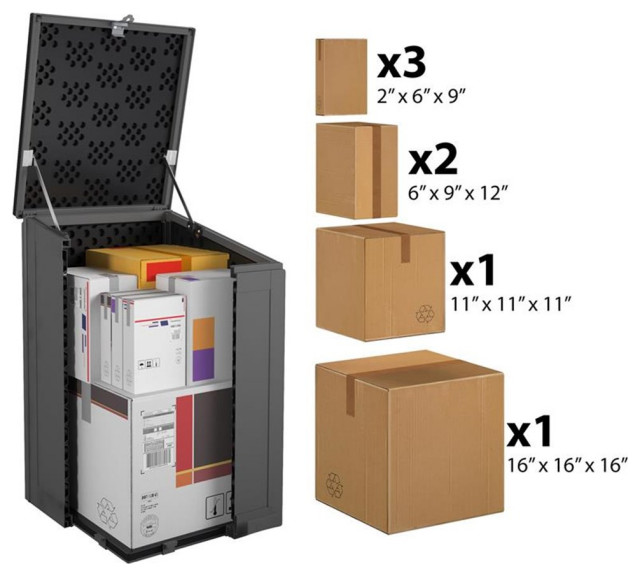 COSCO Outdoor Living BoxGuard Large Lockable Package Delivery Box in ...