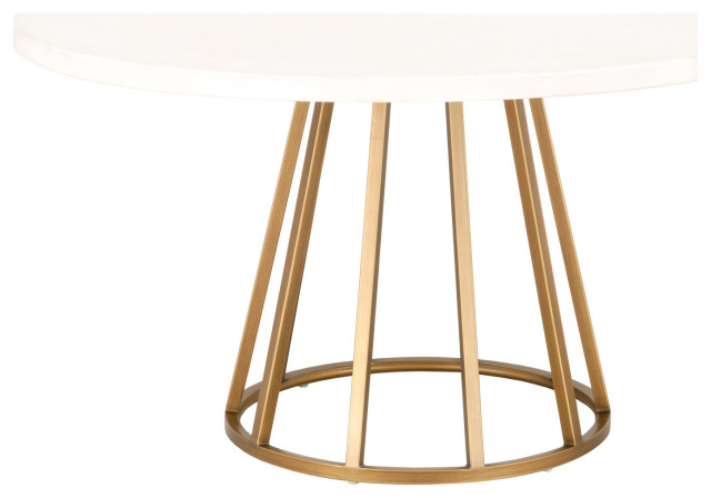 54" White Concrete Round Dining Table Top (Mix and Match) - Modern ...