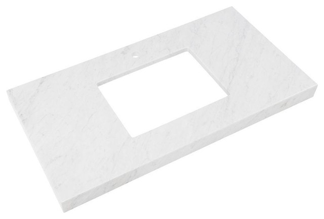 Ronbow 43"x22" Wide Appeal Marble Vanity Top, Carrara White, 2" Thick ...