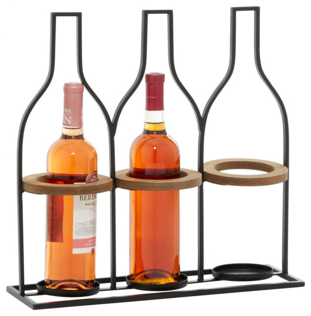 Black Metal Farmhouse Wine Holder 77898 - Industrial - Wine Racks - by ...