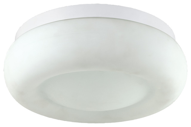 Disk, 1-Light Small Flush Mount, White, Large - Contemporary - Flush ...