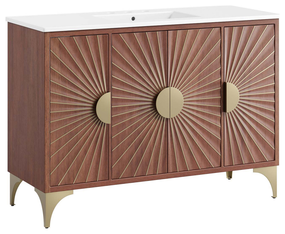 Daylight 48" Bathroom Vanity, White Walnut - Contemporary - Bathroom ...