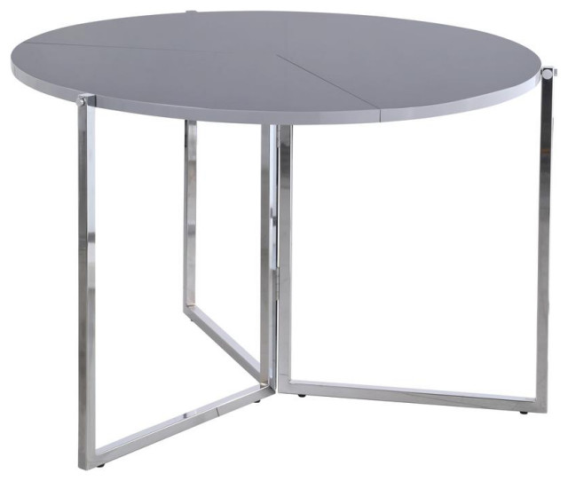 43 Round Foldaway Dining Table, 8389-Dt-Fld-Gry - Contemporary - Dining ...