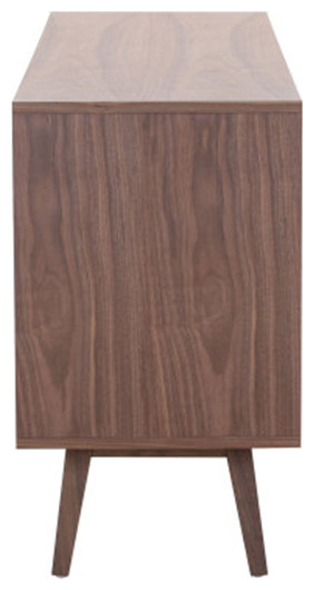 Walnut buffet table wood and stainless steel sideboard table console ...