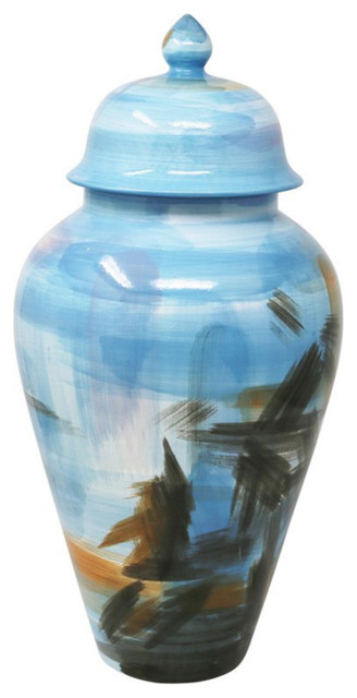 Decorative Ceramic Jar, Multicolor - Contemporary - Decorative Jars And ...
