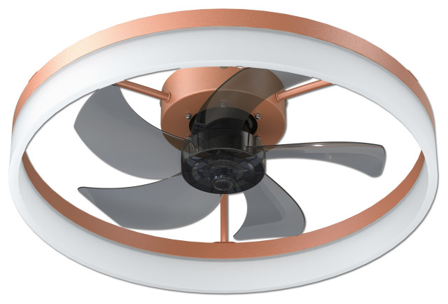 Rose Gold Ceiling Fans With Lights Dimmable LED - Contemporary ...