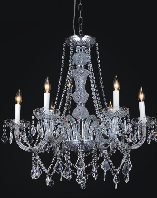 CWI LIGHTING 8023P24C-6 6 Light Down Chandelier with Chrome finish ...