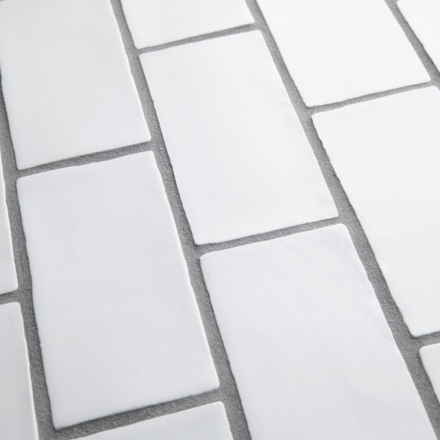 Chester Ceramic Wall Tile, Matte Bianco, Sample - Traditional - Wall ...