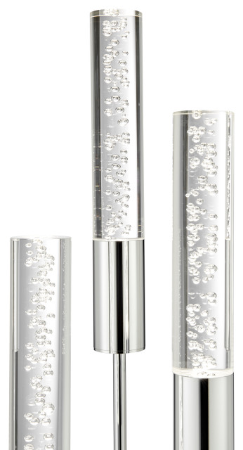 Chrome Integrated LED 3 Lights Table Lamp with Acrylic Tubes - Modern ...