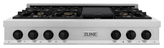 ZLINE 48" Rangetop, DuraSnow With Matte Black Accents RTSZ-48-MB ...
