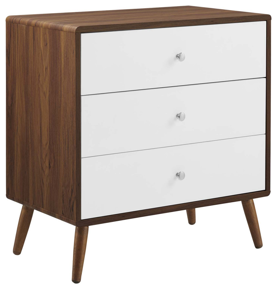 Transmit 3-Drawer Chest, Walnut White - Midcentury - Accent Chests And ...