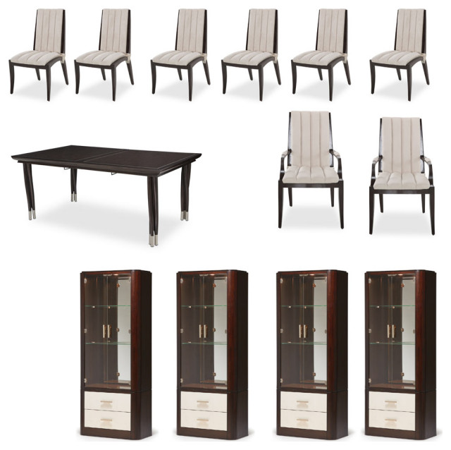 AICO Furniture Paris Chic 13 Piece Dining Table Set - Transitional ...