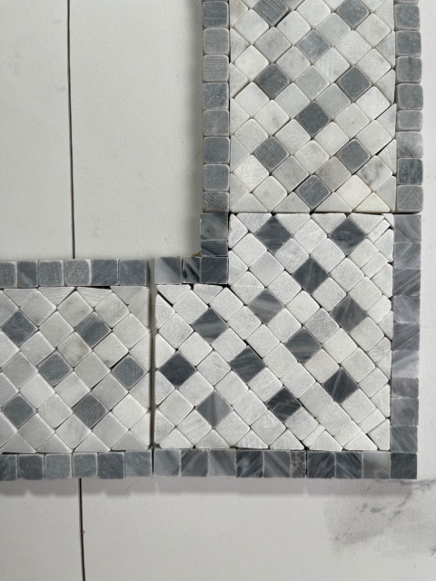 Marble Mosaic Border Decorative Accent Tile Inca Sky 3.25x3.25 Tumbled ...