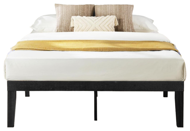 Midcentury Modern Platform Bed, Tall Design With Hardwood Frame ...