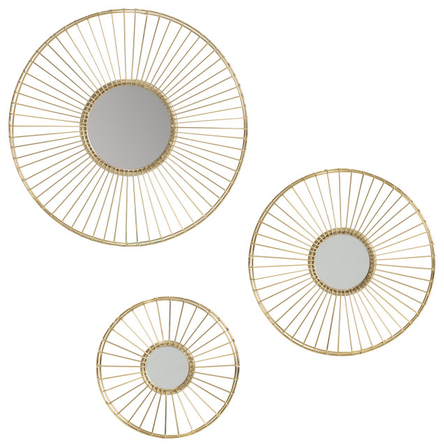 Ariston Gold Set of 3 Wall Mirror - Contemporary - Wall Mirrors - by ...