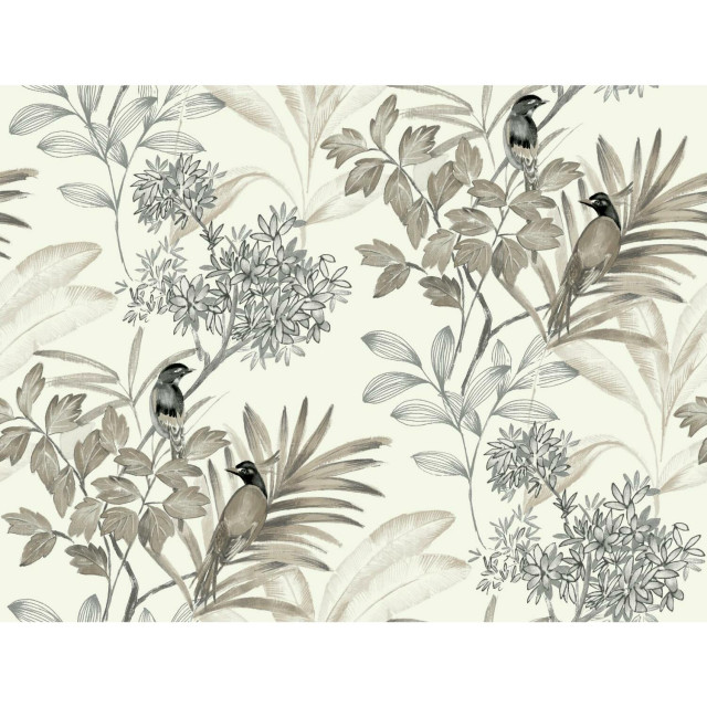 Handpainted Songbird Wallpaper - Tropical - Wallpaper - by York ...