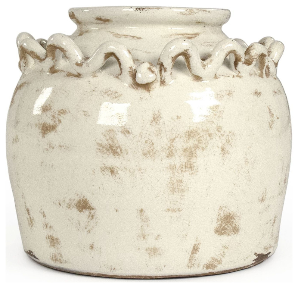 Distressed Off-White Vase - Farmhouse - Vases - by Hudson Home Decor ...