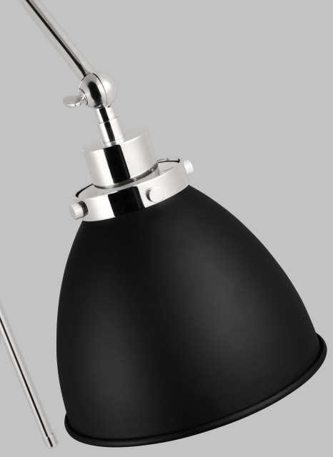 Wellfleet Double Arm Dome Task Sconce, Midnight Black and Polished ...