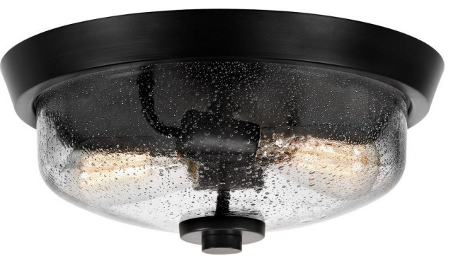 Two Light Flush Mount-Earth Black Finish - Ceiling - Flush mount ...