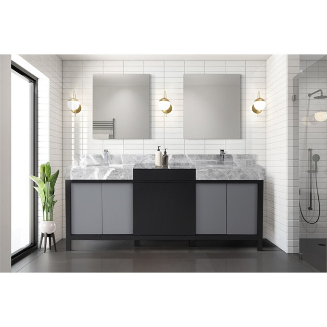 Lexora Home Zilara 36" Single Marble Top Bathroom Vanity with Mirror ...