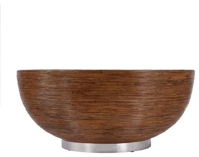 Harding Rattan Drum Coffee Table - Tropical - Coffee Tables - by Butler ...