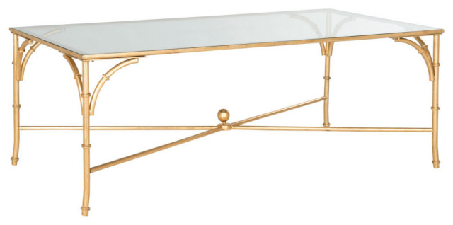 Rico Coffee Table Gold/ Tempered Glass Top - Asian - Coffee Tables - by ...