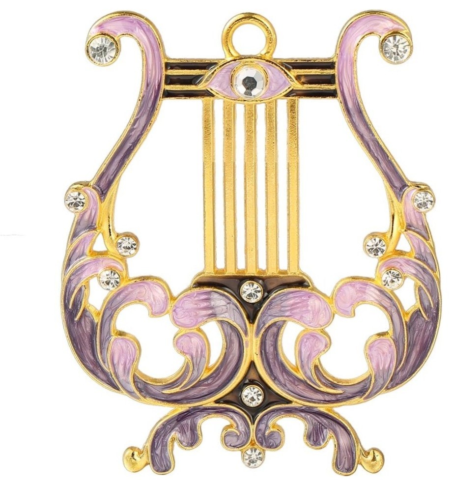 Traditional Ancient Harp Hanging Ornament Pewter Classic Wall Decor ...