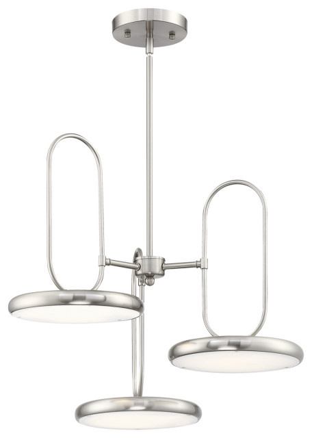 Sailee LED 3-Light Pendant, Brushed Nickel Type LED Panel 10Wx3 ...