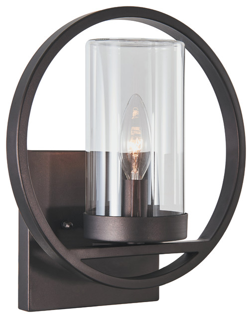 Joseph 1-Light Rubbed Bronze Outdoor/Indoor Wall Sconce 11 ...