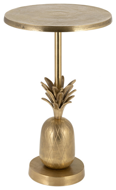 Metal, 15"D/24"H, Gold Pineapple Side Table, Kd, 15x15x24 inches ...