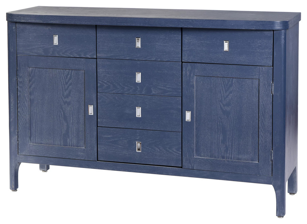 Unique Sideboard, 2 Doors & Multiple Drawers With Chrome Hardware ...