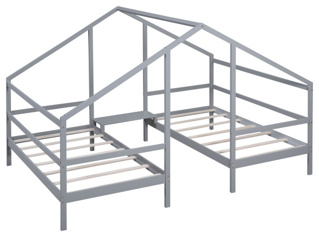 Gewnee Double Twin Size Triangular House Beds - Transitional - Daybeds ...