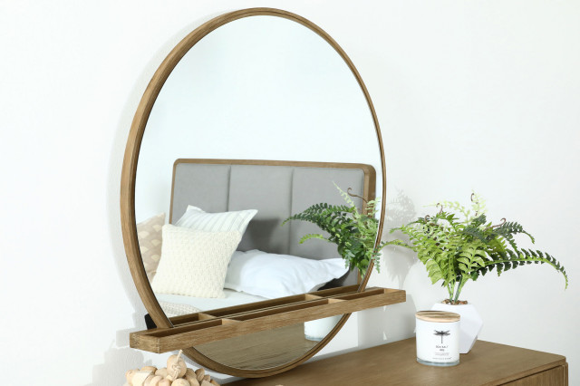 Arini Round Dresser Mirror Sand Wash - Contemporary - Wall Mirrors - by ...