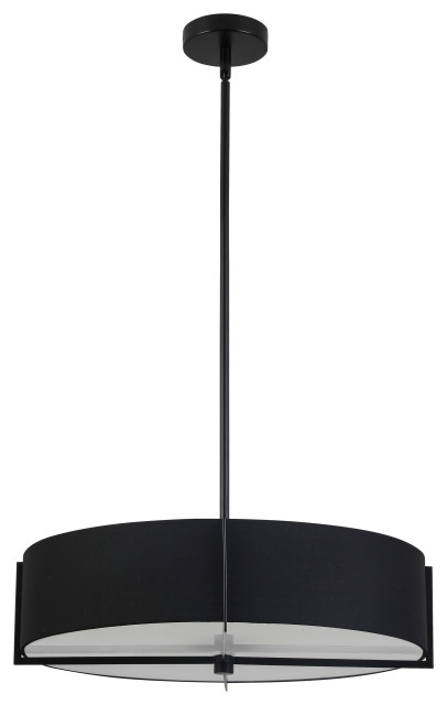 Black Contemporary Pendant With Matte Black Metal - Transitional ...