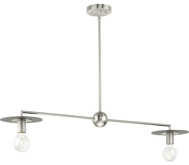 Trimble Two Light Linear Chandelier in Brushed Nickel - Transitional ...