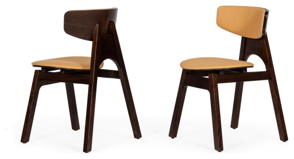 Kailani Modern Camel Dining Chair, Set of 2 - Midcentury - Dining ...