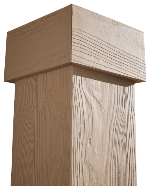 Sand Blasted Endurathane Faux Wood Column Wrap, 8"W x 4'H - Traditional ...