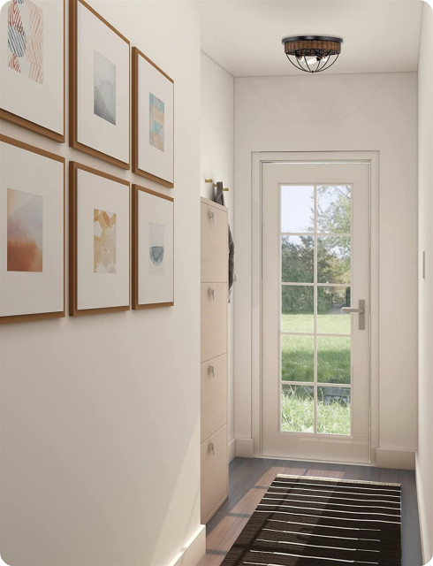 3 Light Home Farmhouse Flush Mount Lighting Farmhouse Dome Ceiling ...