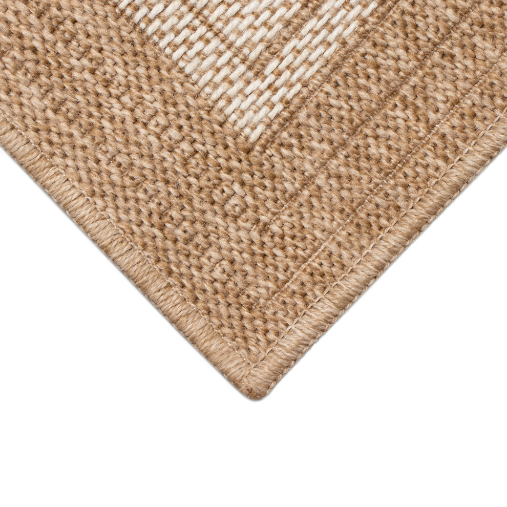 Sahara Multi Border Indoor/Outdoor Rug, 7'10" Square - Contemporary ...